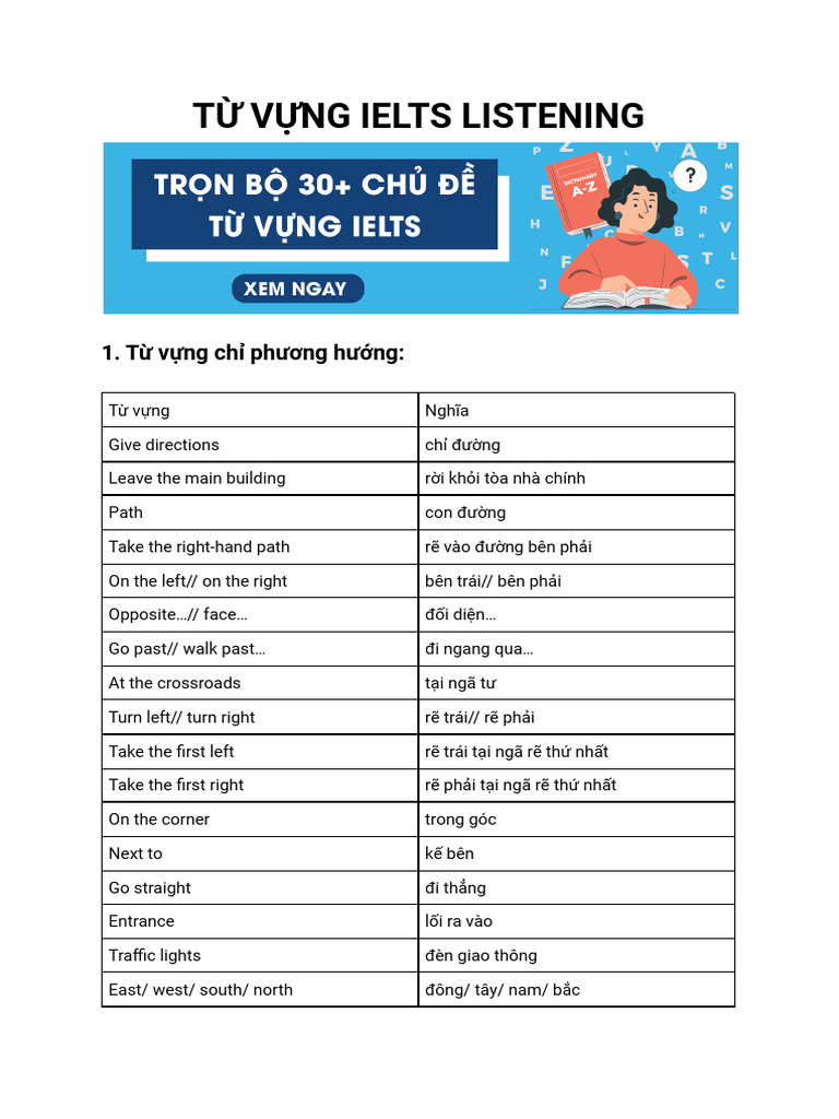 T V NG Ielts Listening | PDF