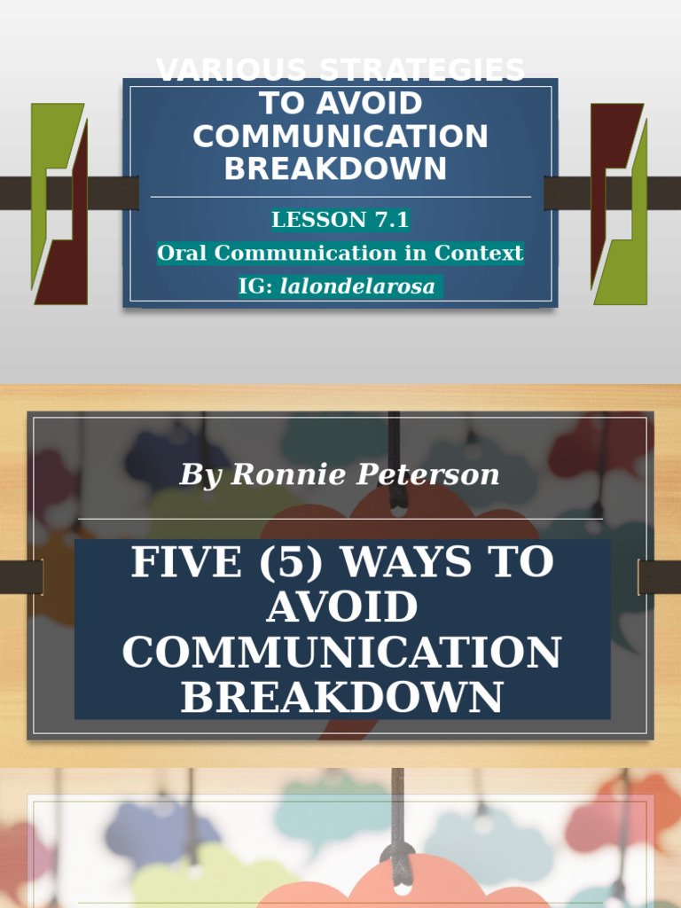 OCX L7 Various Strategies To Avoid Communication Breakdown and ...