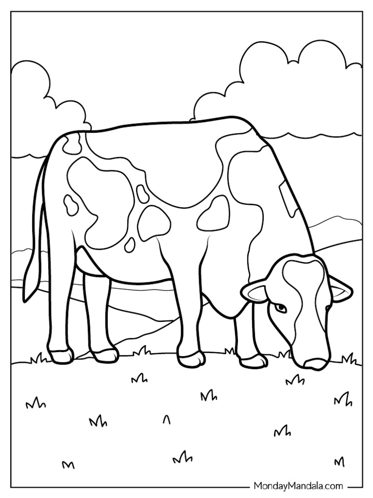 Dairy Farm Cow Coloring Sheet | PDF