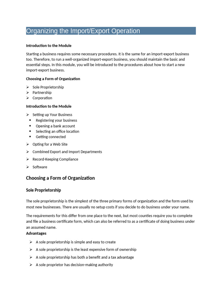 Organizing the Import | PDF