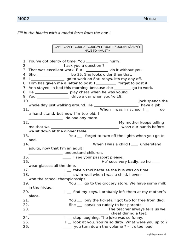 m002 - Modal-Verbs Mixed | PDF
