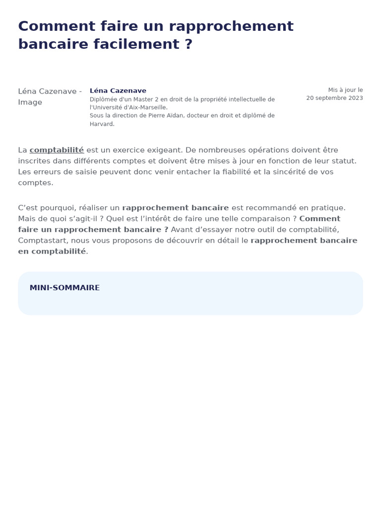 Comment Faire Rapprochement Bancaire 2 | PDF