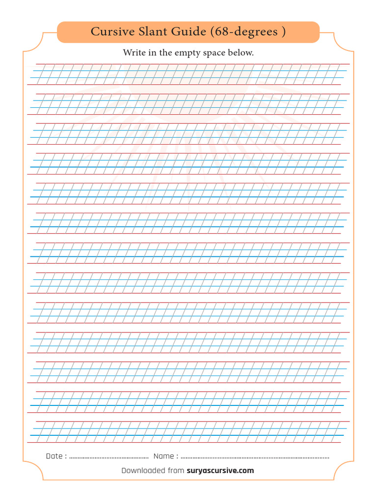 Cursive Slant Guide 68 Degrees | PDF