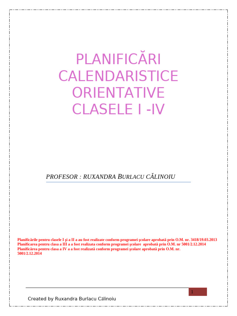 Planificari - Primar 2025 | PDF