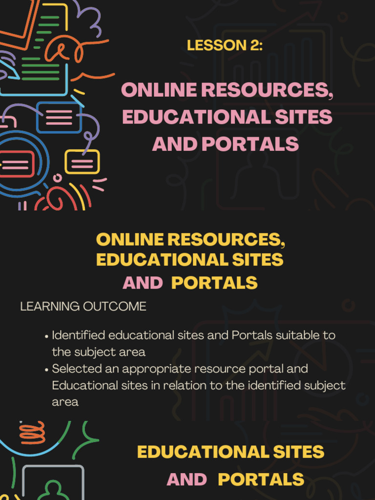 Lesson2 Online Resources, Educational Sites and Portals | PDF