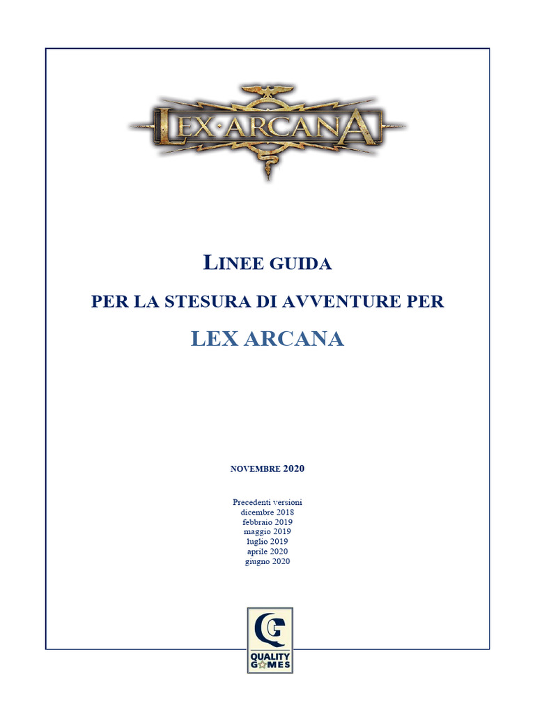 LA - Linee Guida Avventure - Nov20 | PDF