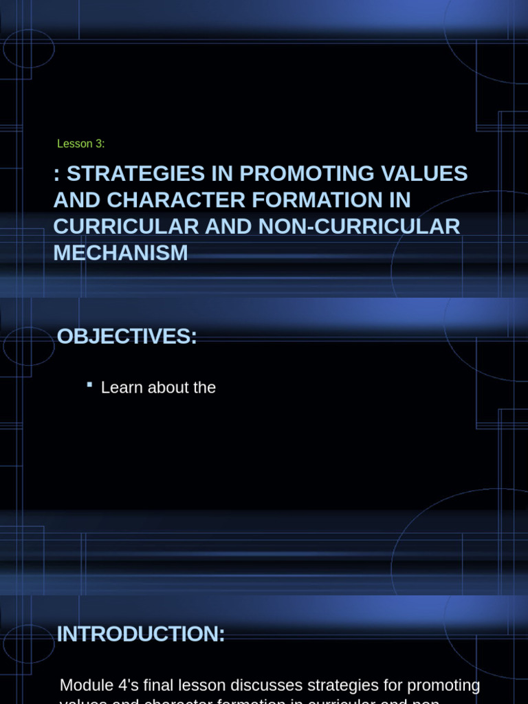 Strategies in Promoting Values and Character Formation | PDF