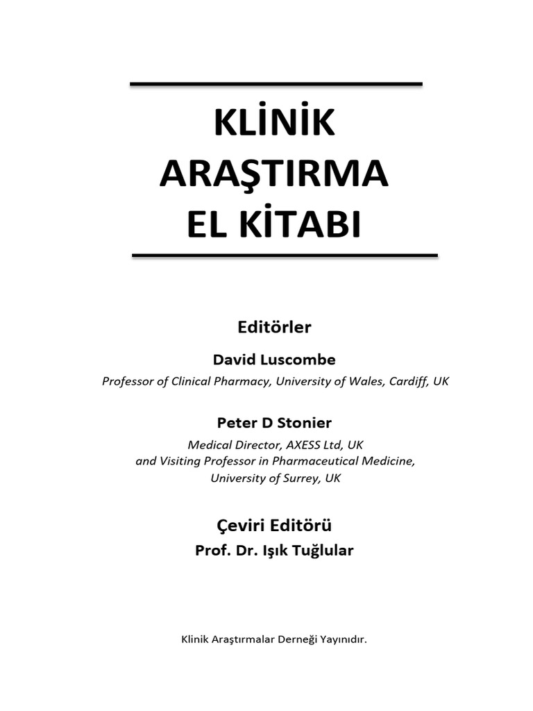 Klinik Arastirma El Kitabi | PDF