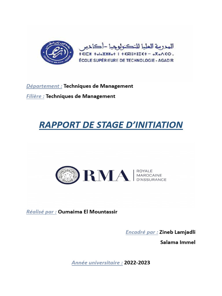 Rapport de Stage 1 | PDF