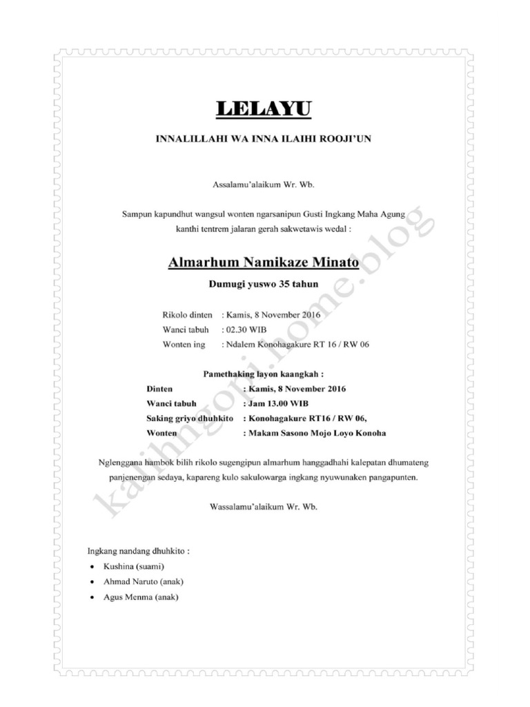 Surat Layu Layu | PDF