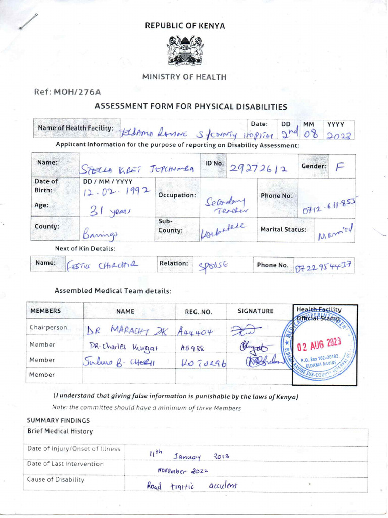 Medical Assessment | PDF