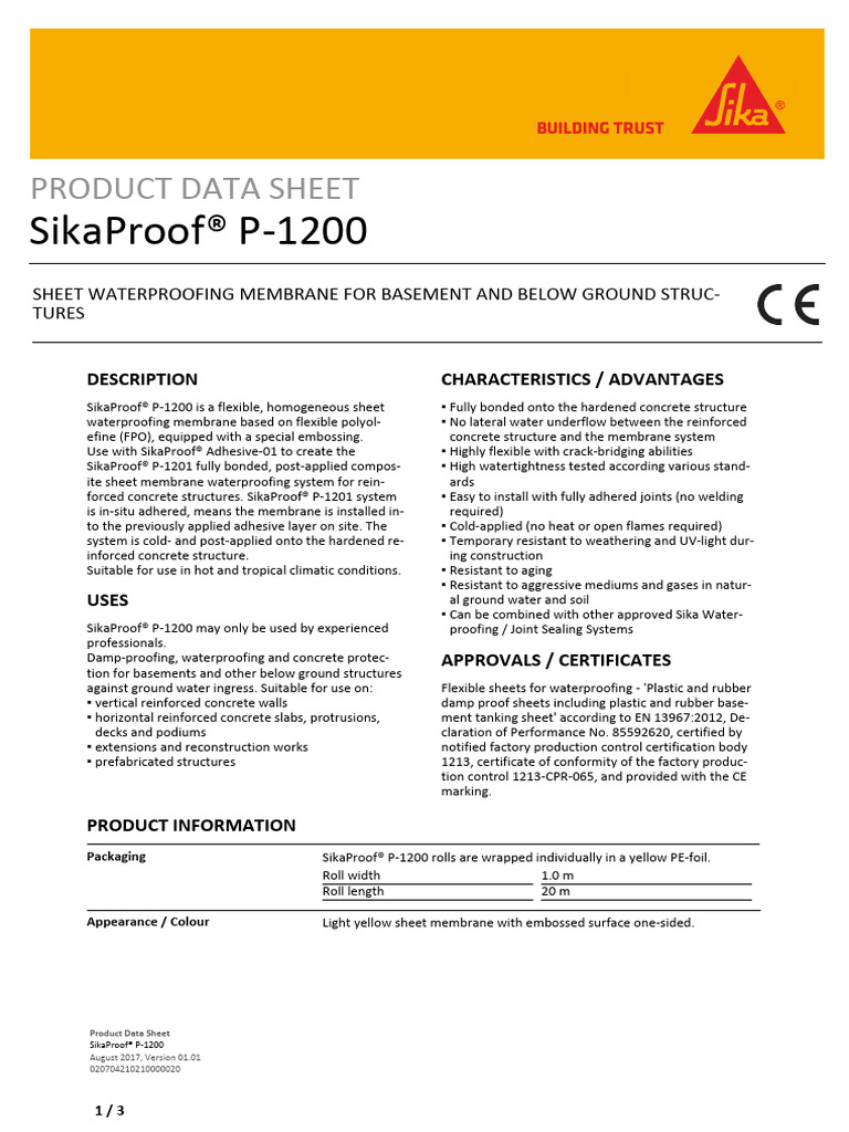 Sikaproof p-1200 | PDF