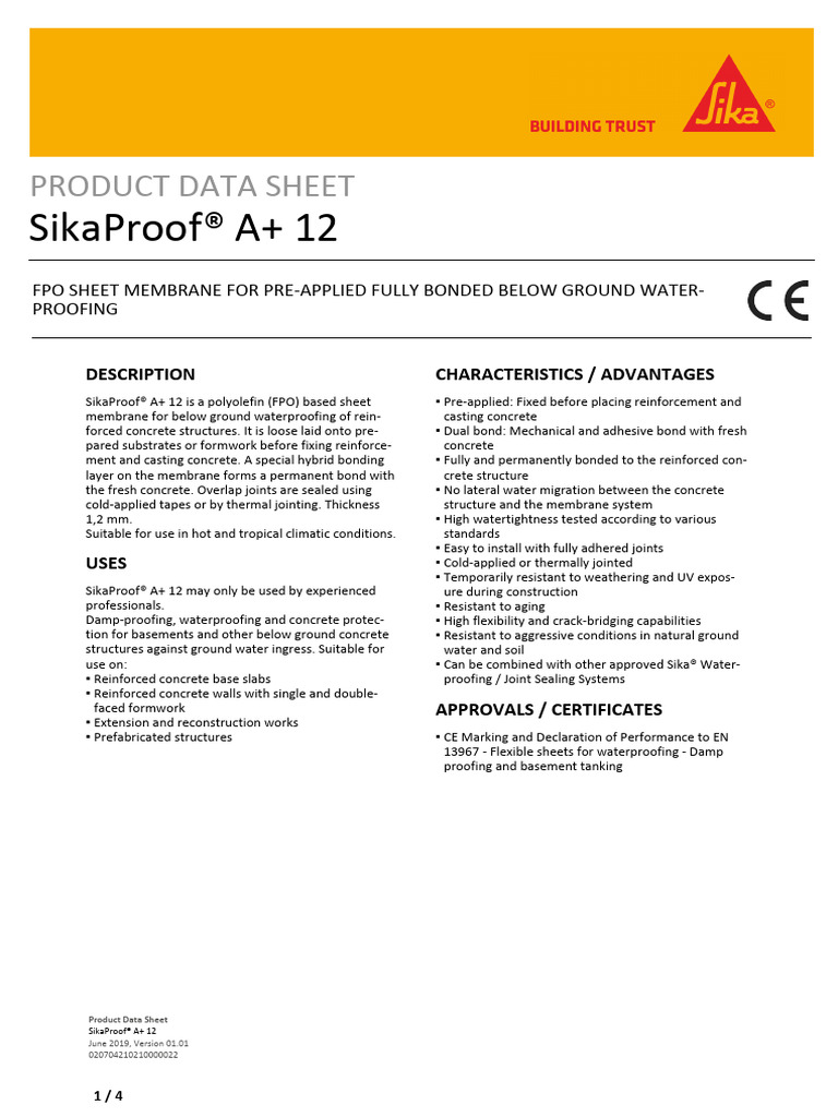 Sikaproof A 12 | PDF