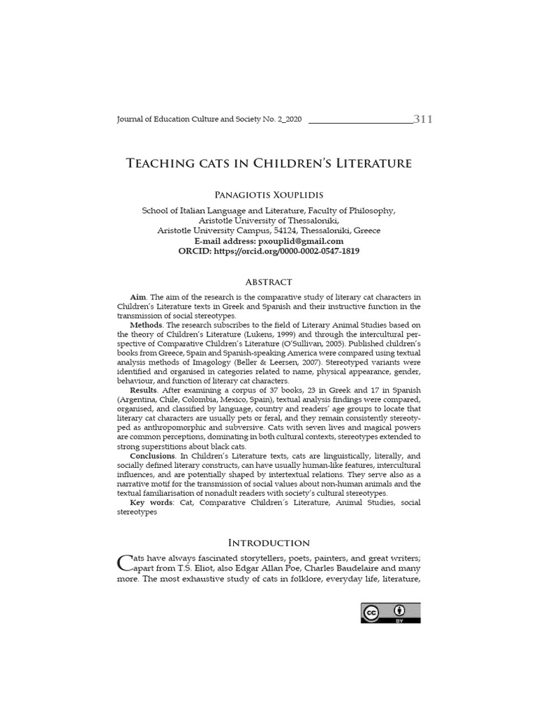 Teaching Cats in Childrens Literature | PDF