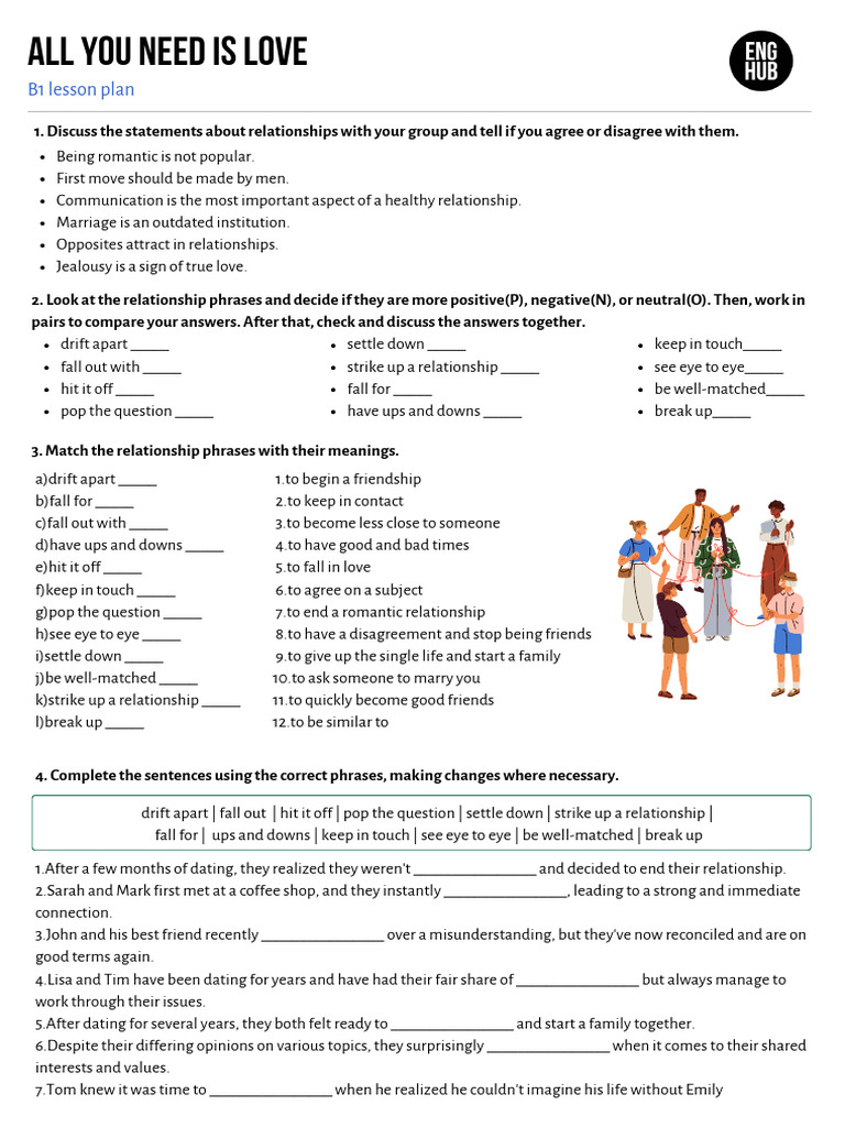 B1 All You Need Is Love A4 Worksheet SV | PDF