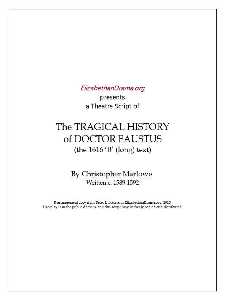 Dr. Faustus B Text Script | PDF