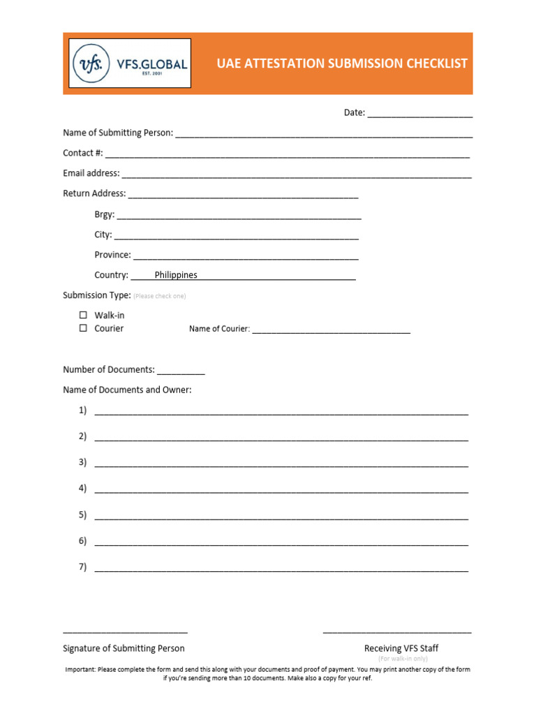 UAE Attestation Submission Checklist 06may2024 | PDF