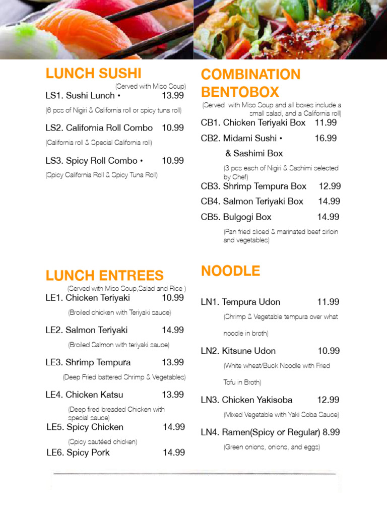 Midami Lunch | PDF