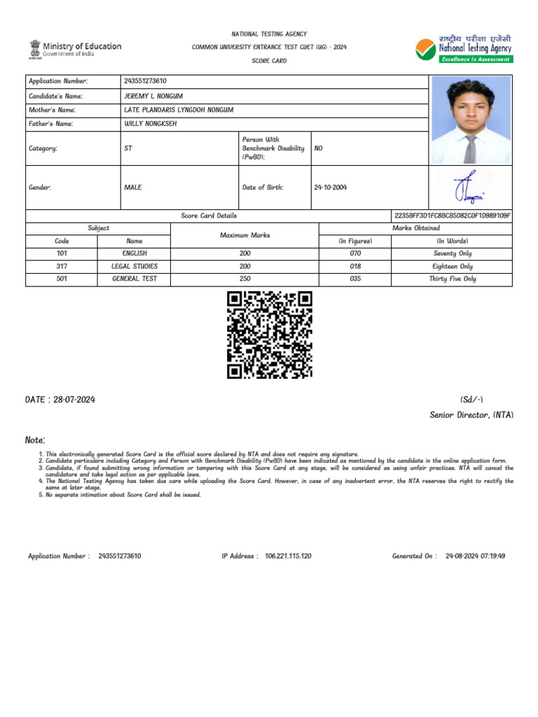 Cuet-Ug - 2024 | PDF