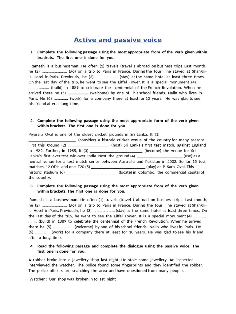 Active & Passive Voice | PDF