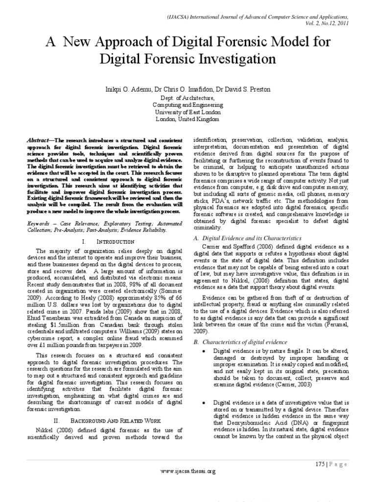 New Digital Forensic Investigation Model | PDF | Digital Forensics ...