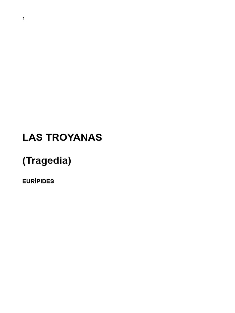 EURÍPIDES Las Troyanas | PDF