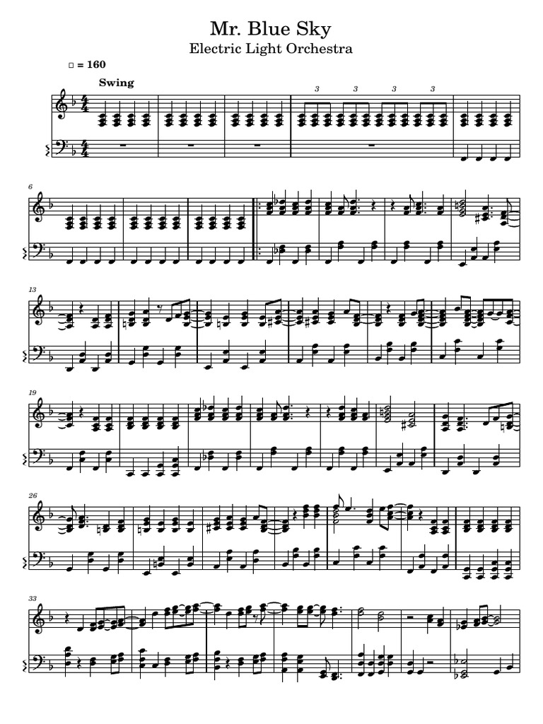 ELO MR Blue Sky Hard Piano | PDF
