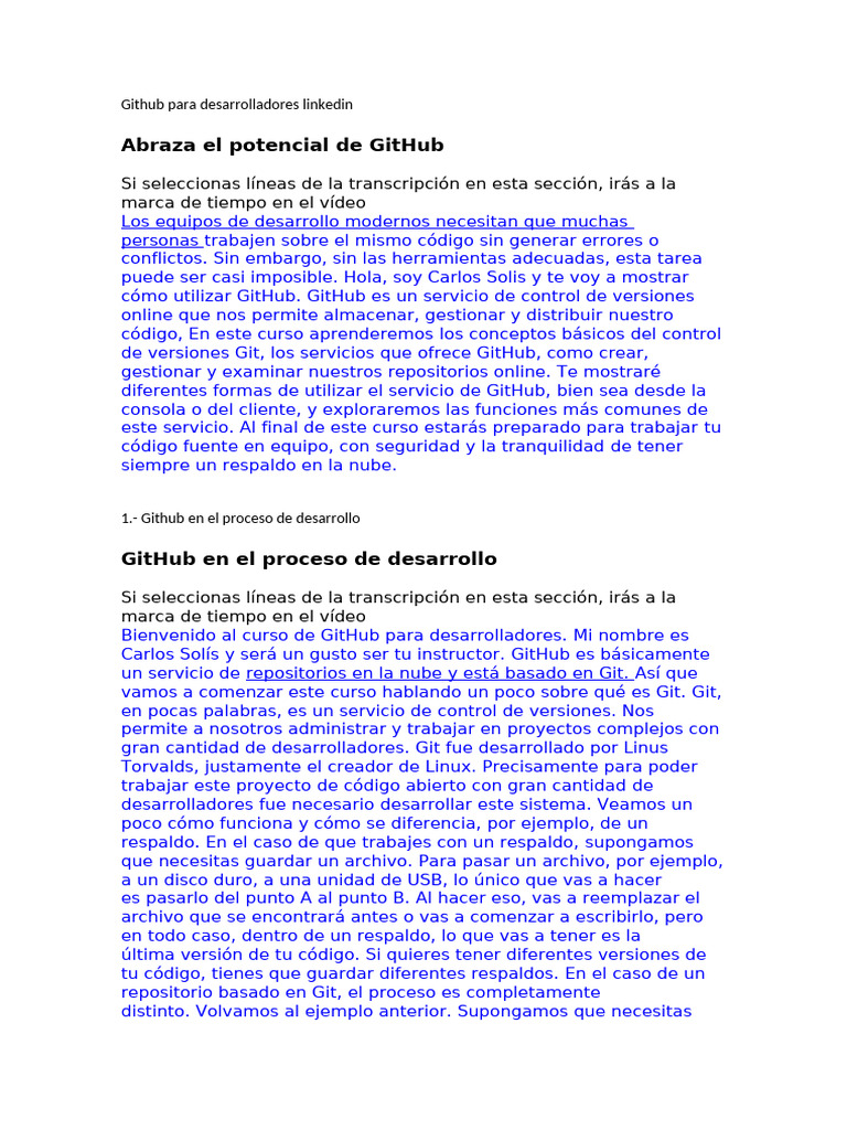 Curso de GitHub para Desarrolladores | PDF | Archivo de computadora ...