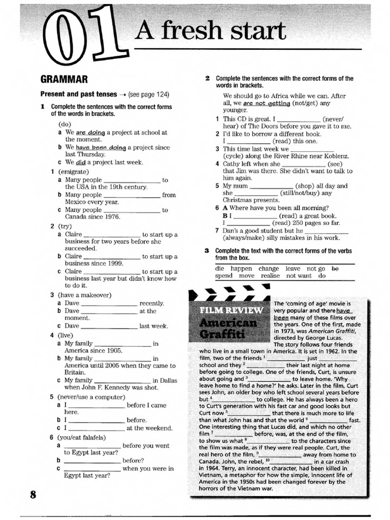 Exercises PAST TENSES | PDF
