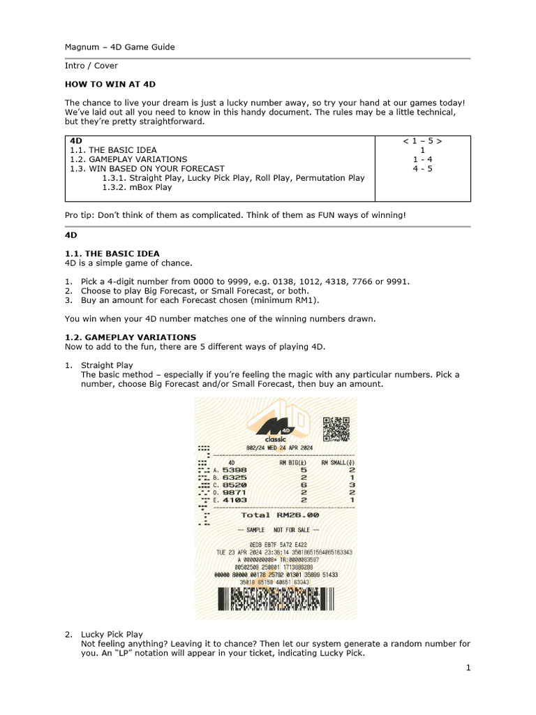 Magnum 4D Game Guide and Strategies | PDF | Gaming