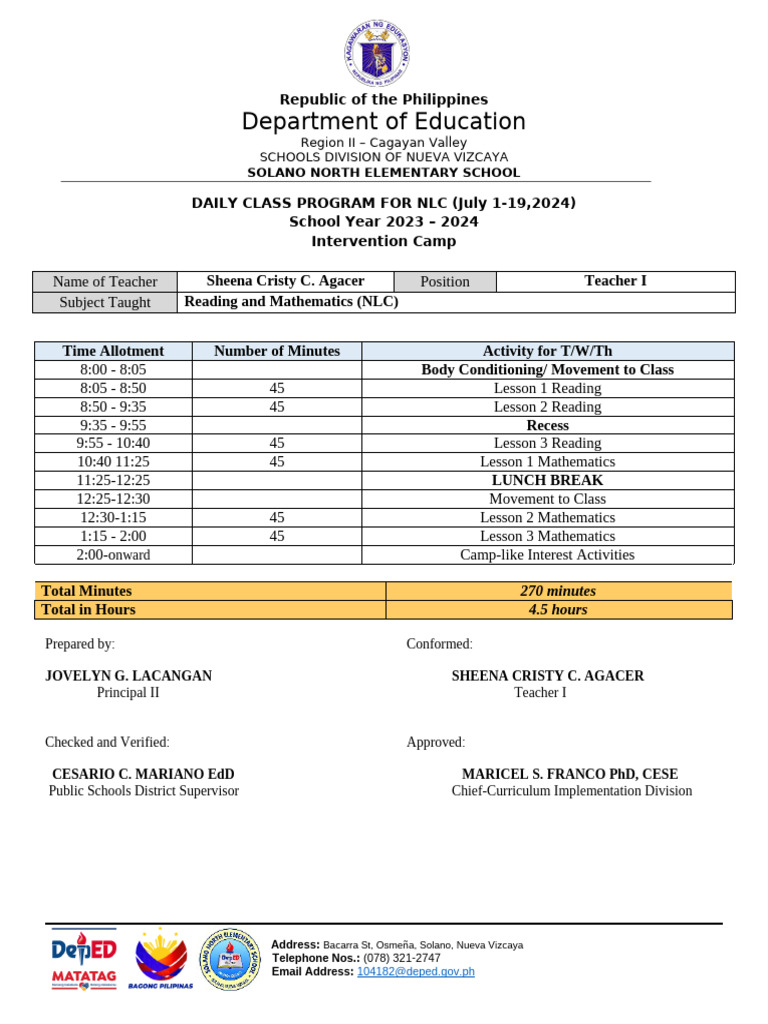 NLC Classroom Program | PDF