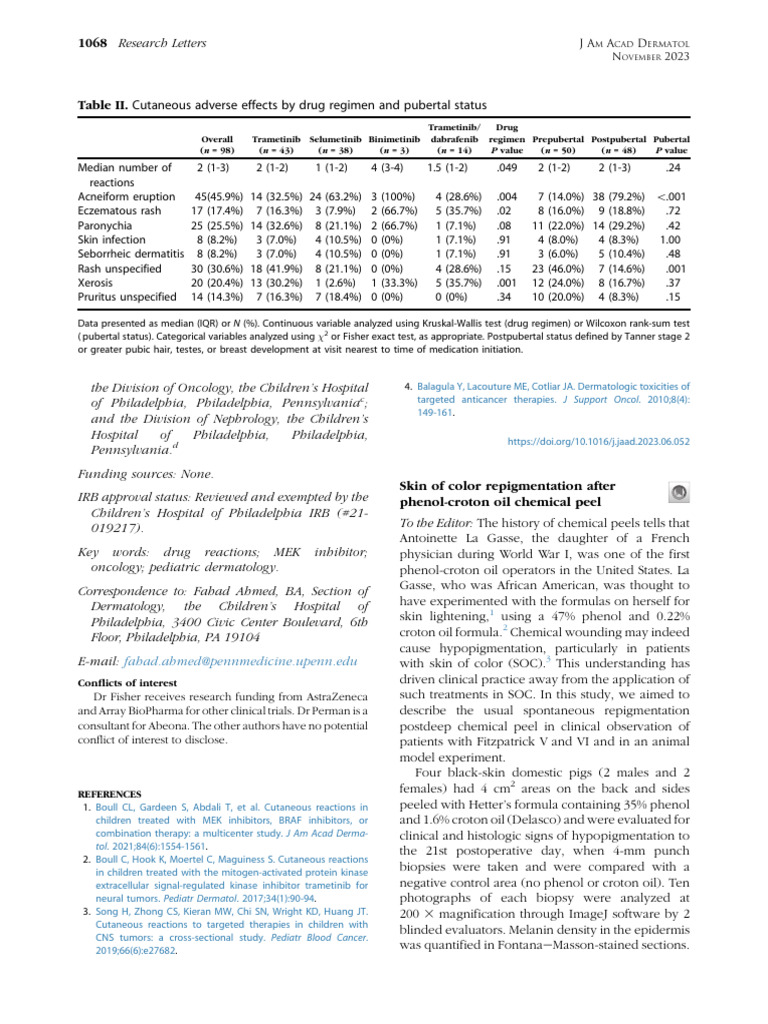 Skin of Color Repigmentation After Phenol-Croton Oil Chemical Peel | PDF