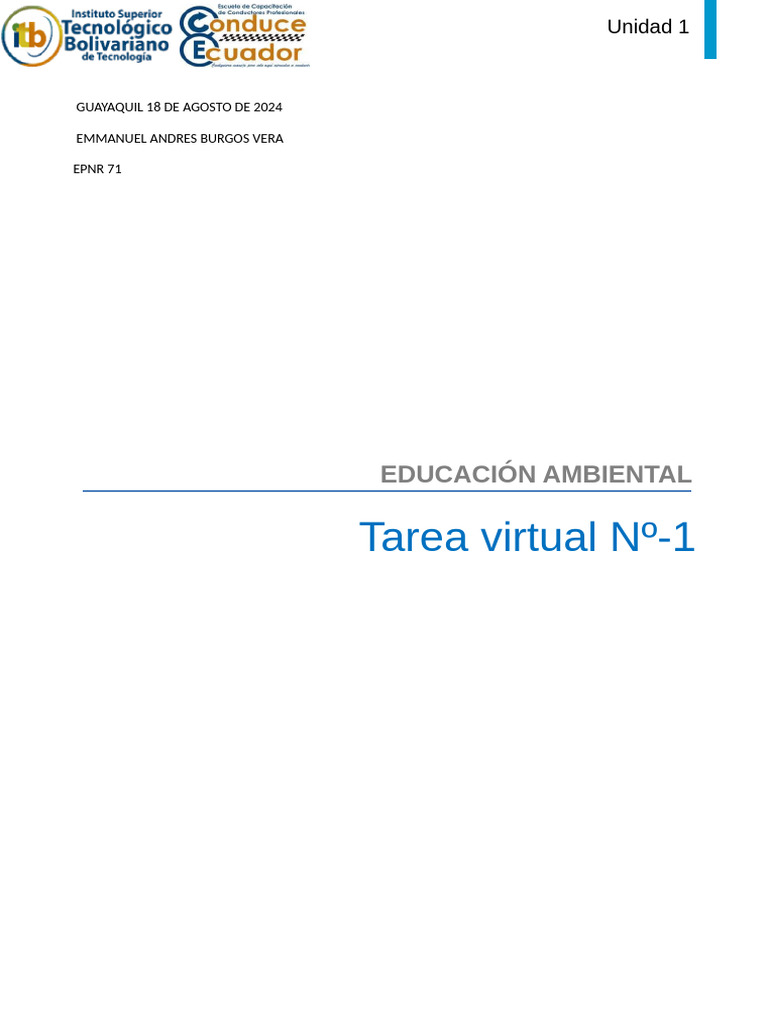 Tarea Virtual Medio Ambiente | PDF