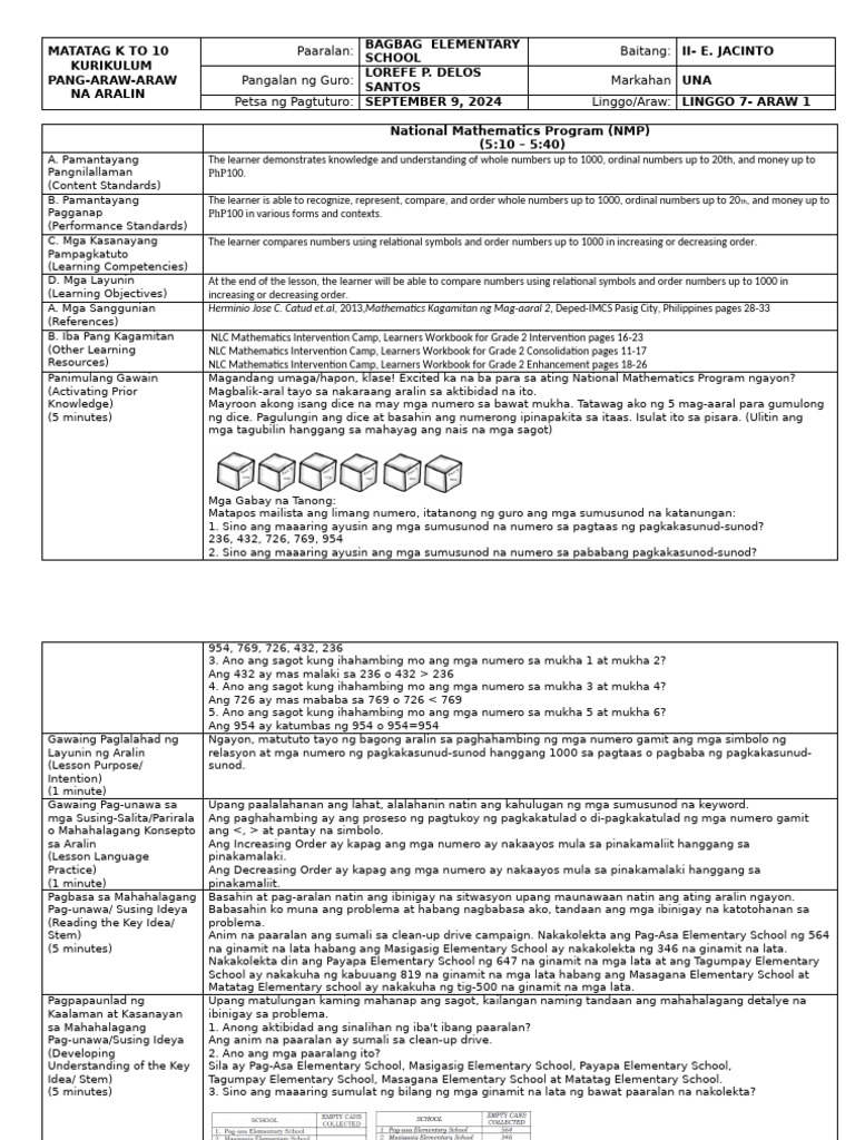 NMP-Lesson-Exemplar-Q1 WK 7-Day 1 | PDF