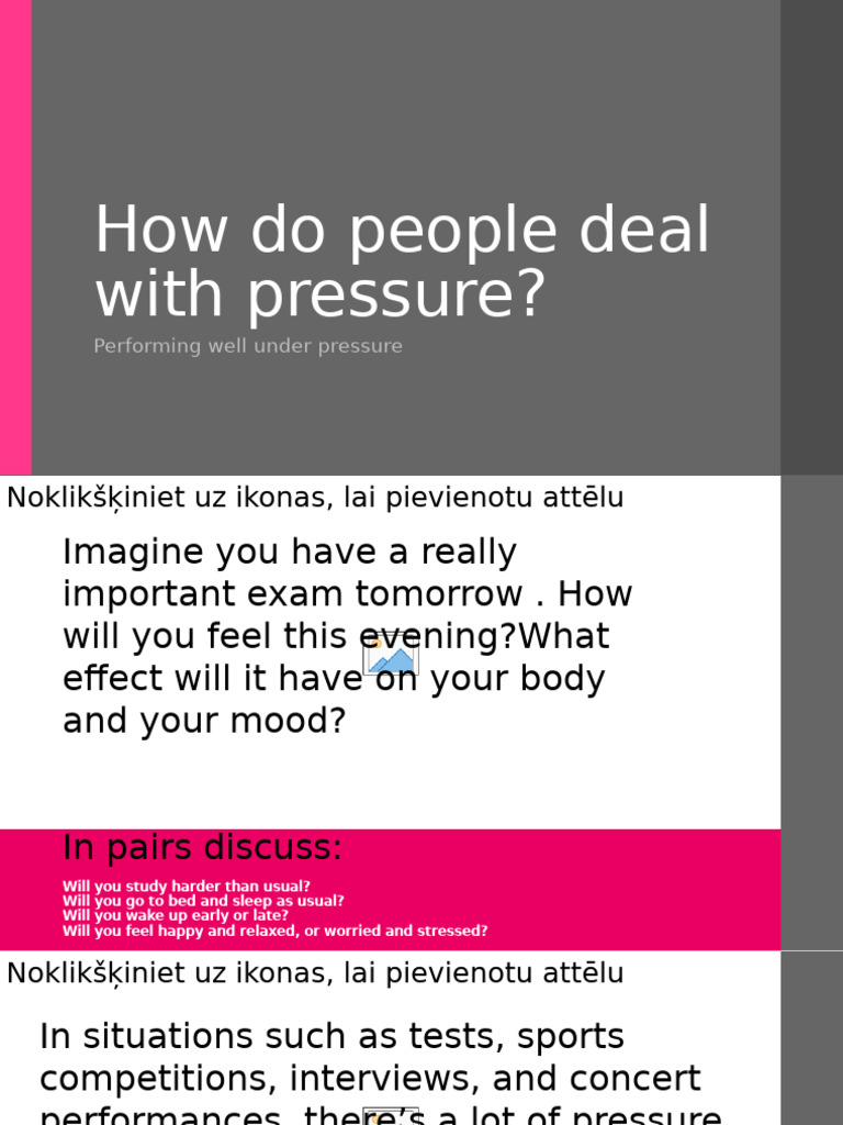How Do People Deal With Pressure Pdf