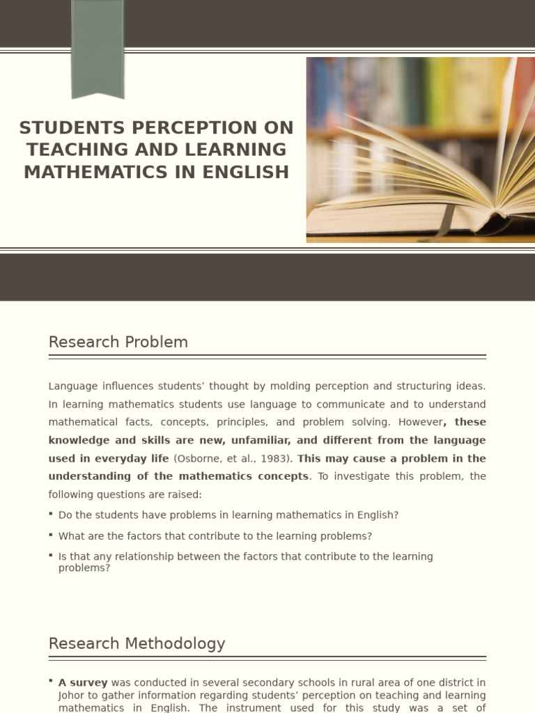 Students Perception On Teaching and Learning Mathematics in | PDF