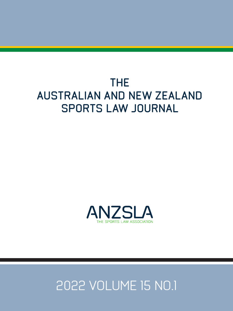 The Australian and New Zealand Sports Law Journal 2022) Vol 15 | PDF ...