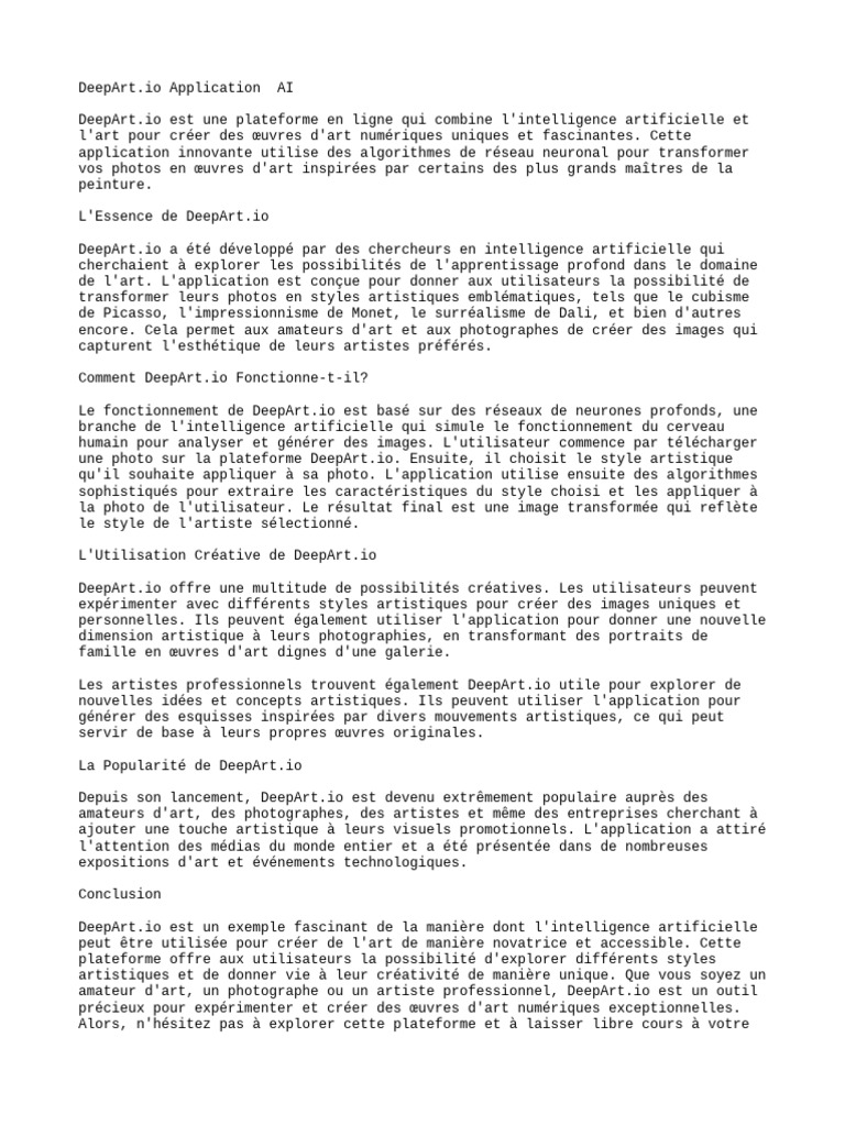 Deepart Io Application Ai Pdf