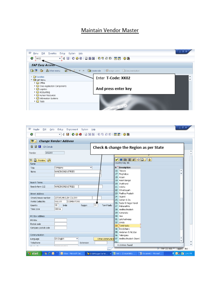 Maintain Vendor Master for GST | PDF