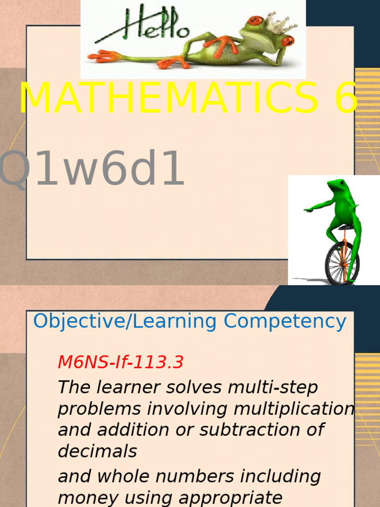 Math 6 - Q1 - W6 - Day 1 | PDF