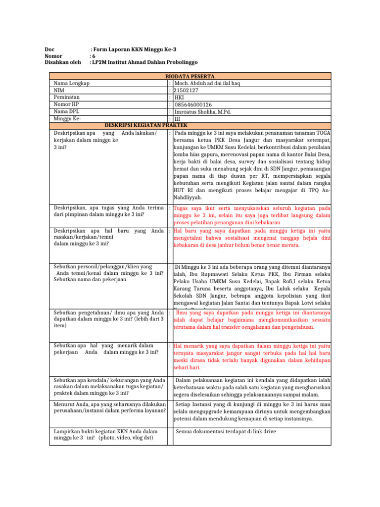 Laporan M-3 ABDU | PDF