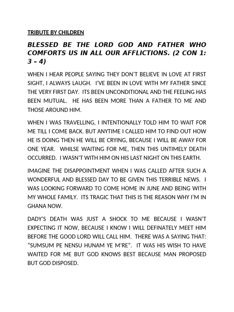 Tribute by Children | PDF