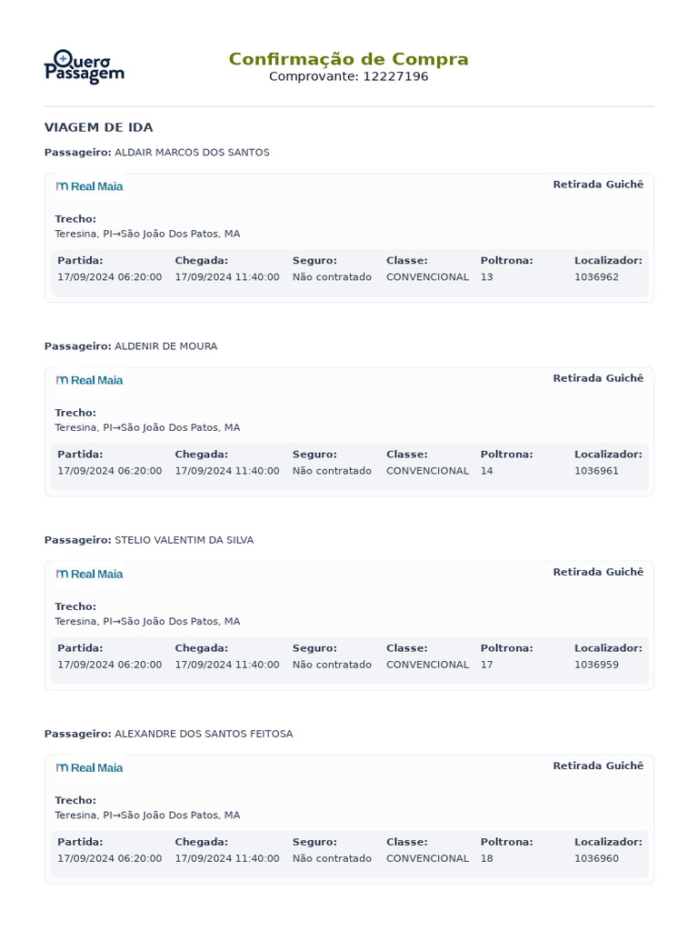 Confirmação de Compra | PDF