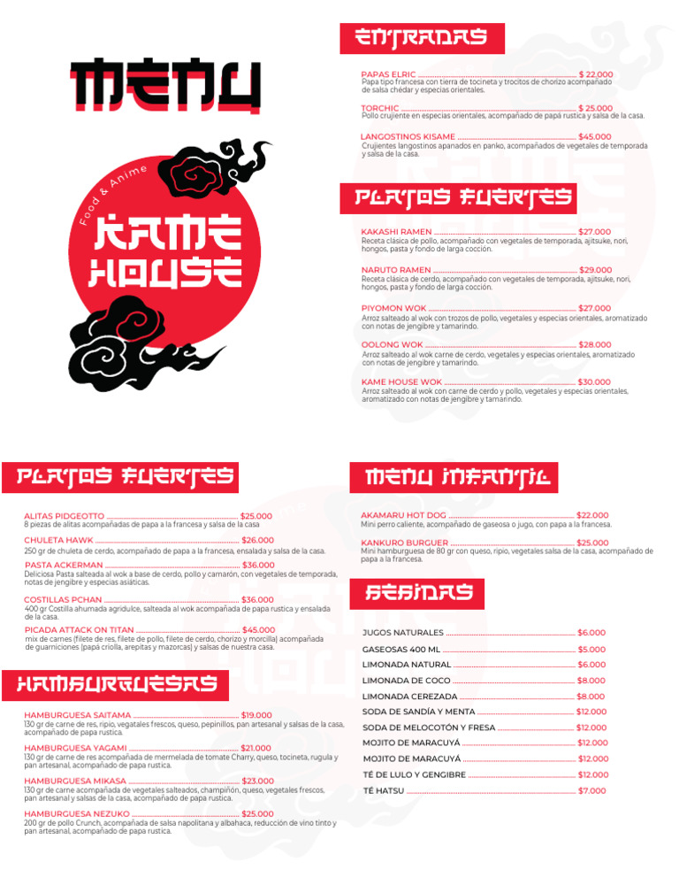 Menu Kame House | PDF