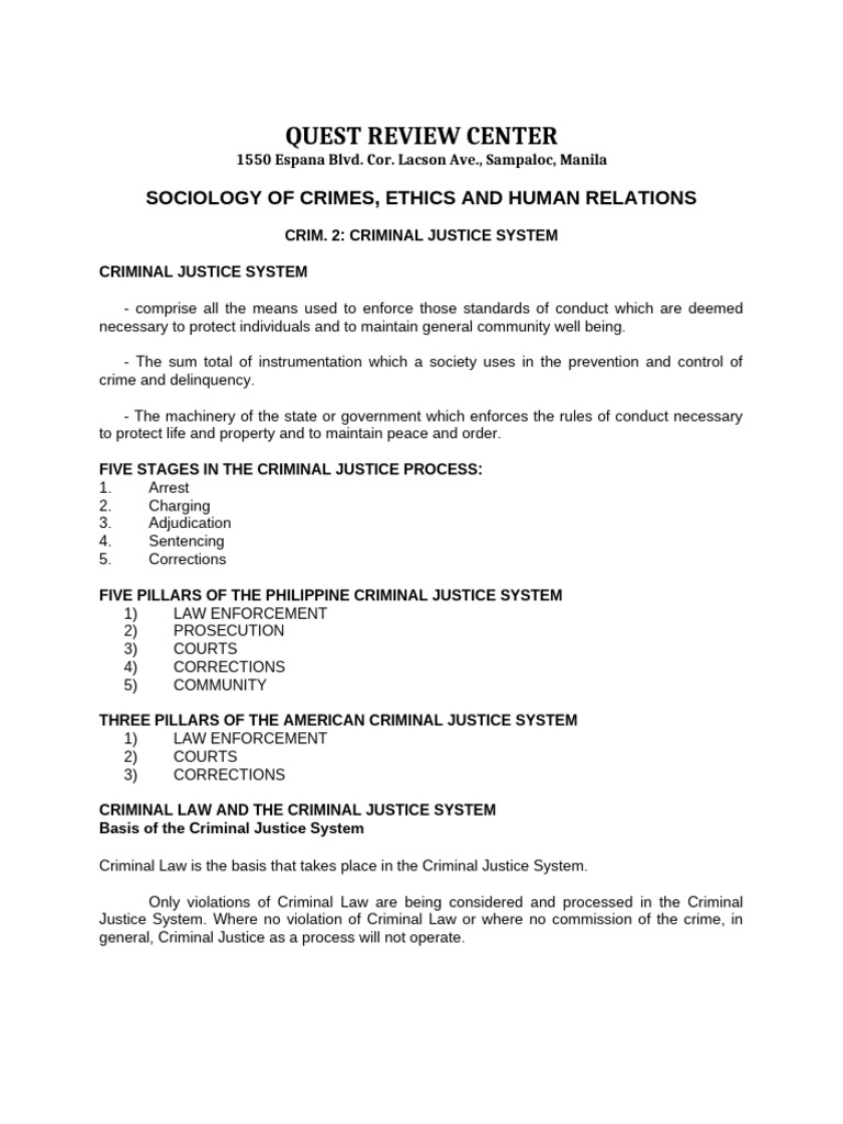 (Crim. 2) Criminal Justice System | PDF