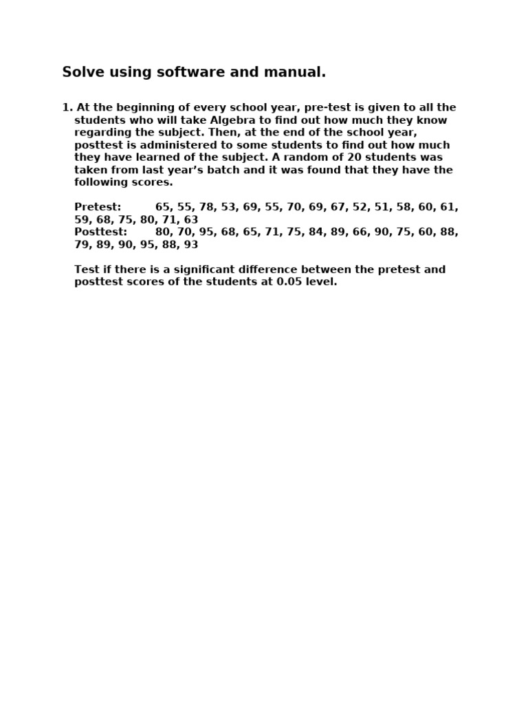 Solve Using Software and Manual | PDF