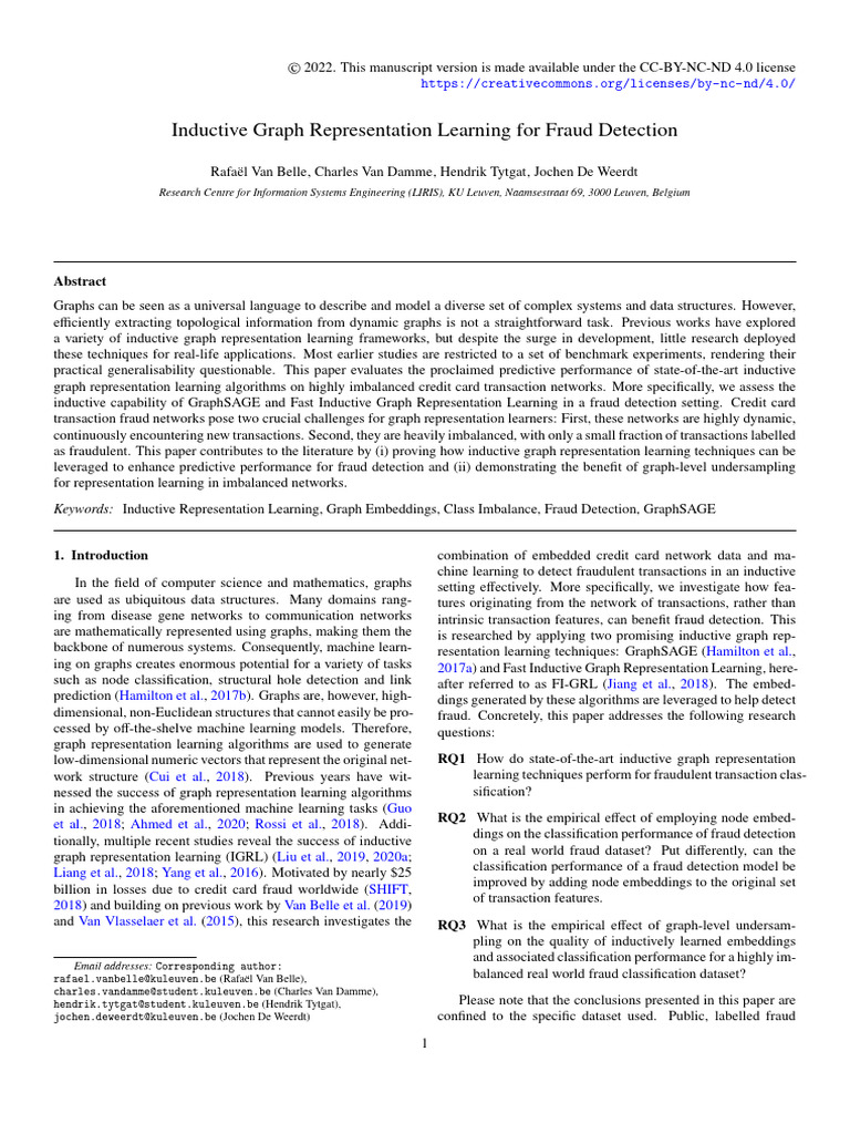 ESWA Inductive Node Representation Learning For Fraud Detection Revision | PDF