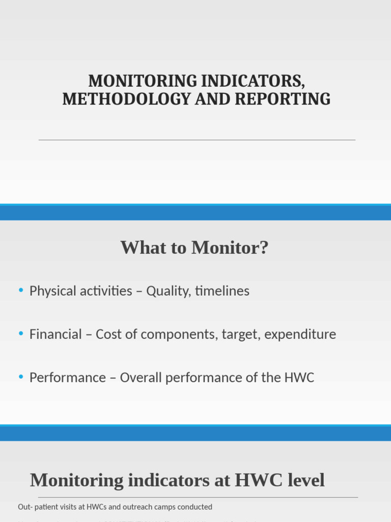 Monitoring Indicators and Reporting | PDF