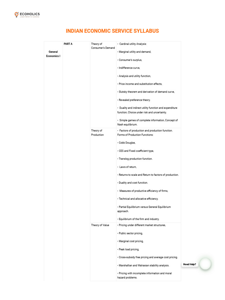 IES Syllabus - Ecoholics | PDF