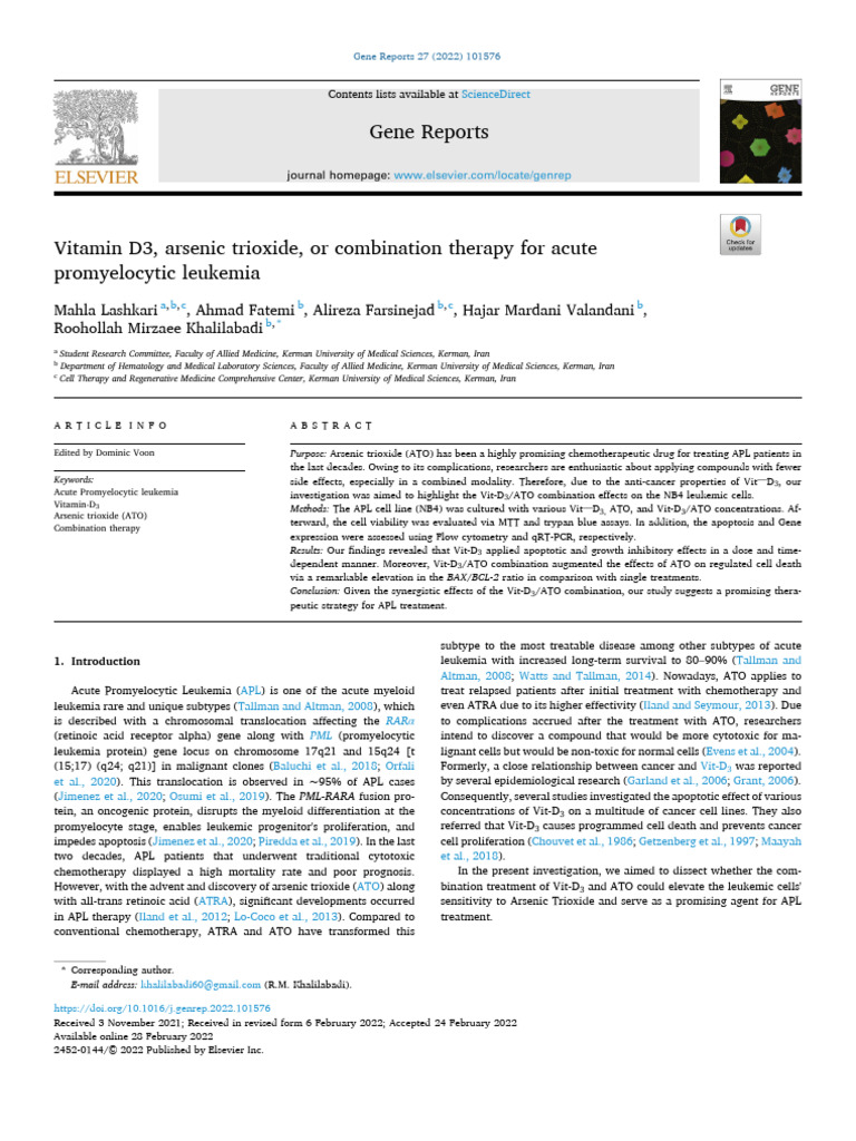 Paper Acute Promylelocytic Leukemia | PDF
